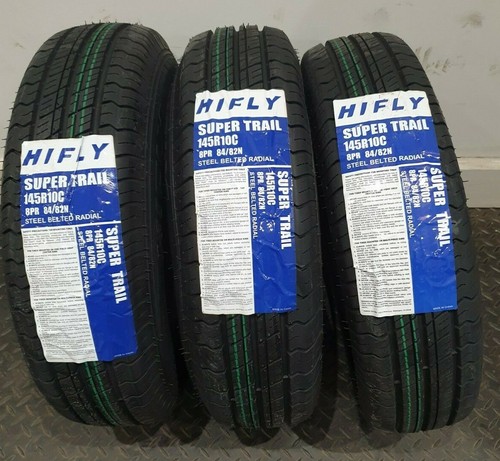 3 x 145 R10 Hifly Supertrail 84/82N 145 80 10 Trailer tyre 8 ply ...