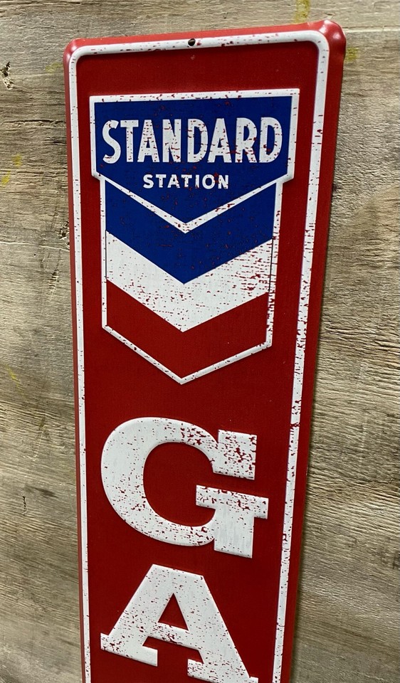 36" Gas & Oil Advertising Metal Street Signs - Texaco Zerolene Standard ...