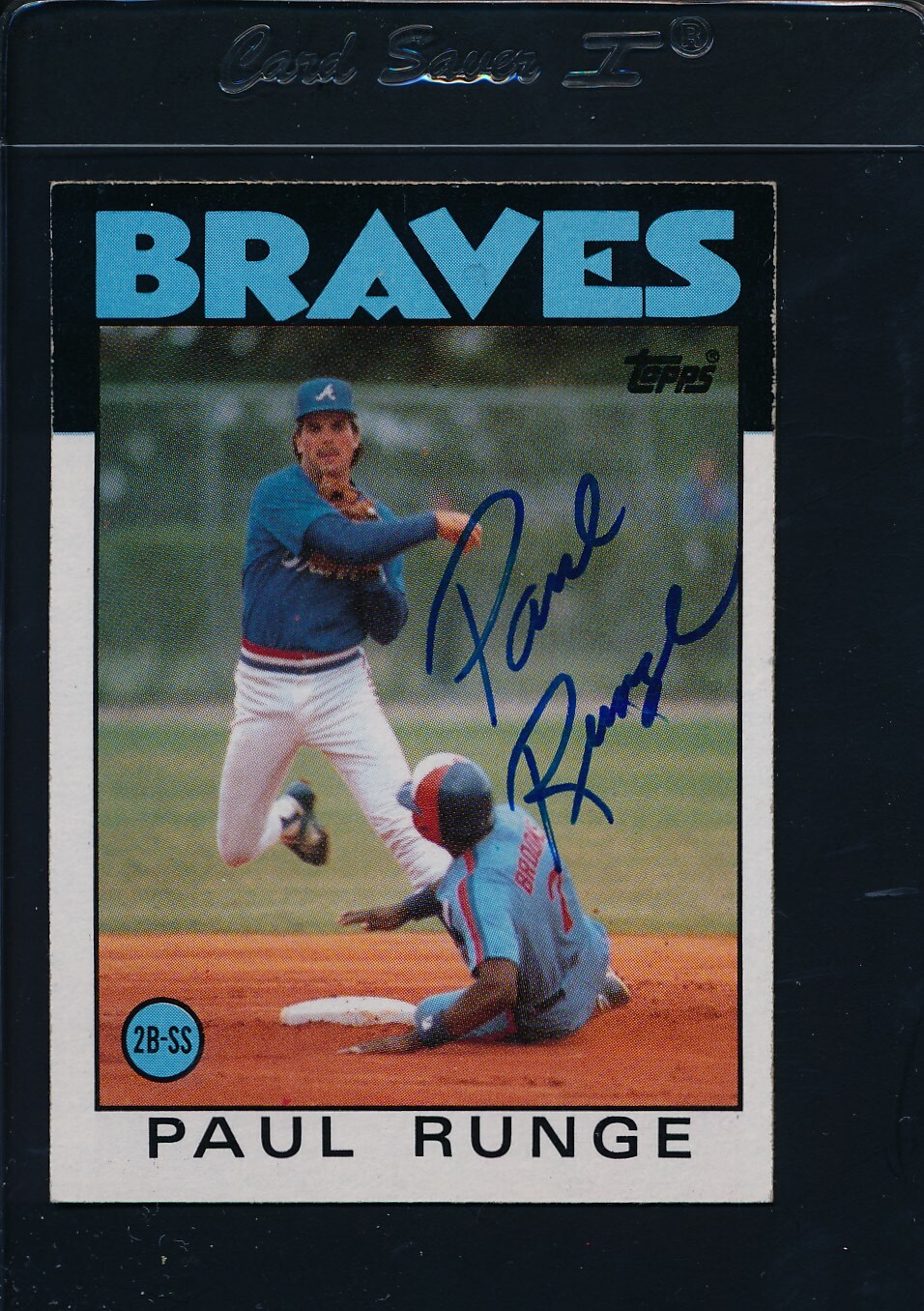1986 Topps #409 Paul Runge Braves Signed Auto *17139 | eBay