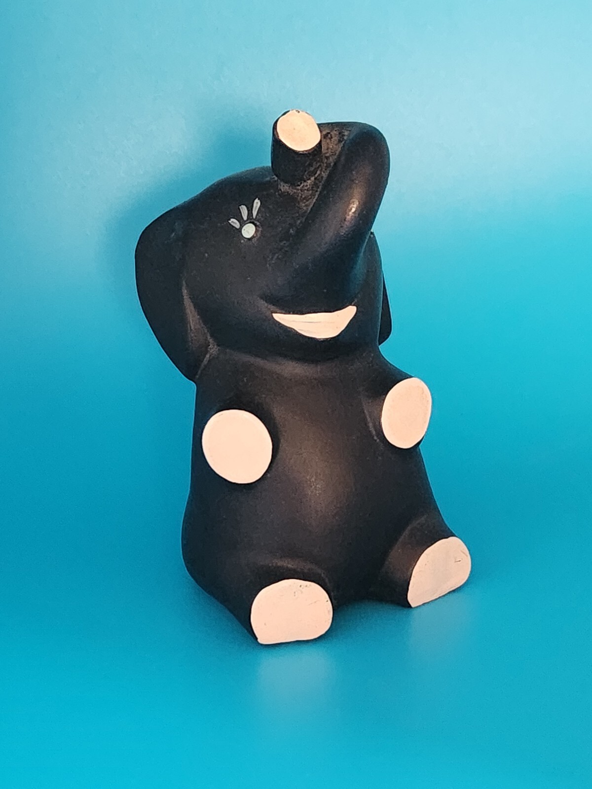 Alexander Backer ABCO Black Chalkware Happy Sitting Baby Elephant ...