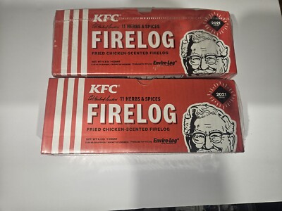 2 KFC Firelog FIRE LOG Kentucky Fried Chicken 11 Herbs Spices Enviro ...