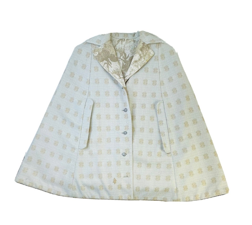 Vintage 60s Women's One Size Knit Reversible Printed Poncho Cape Coat ...