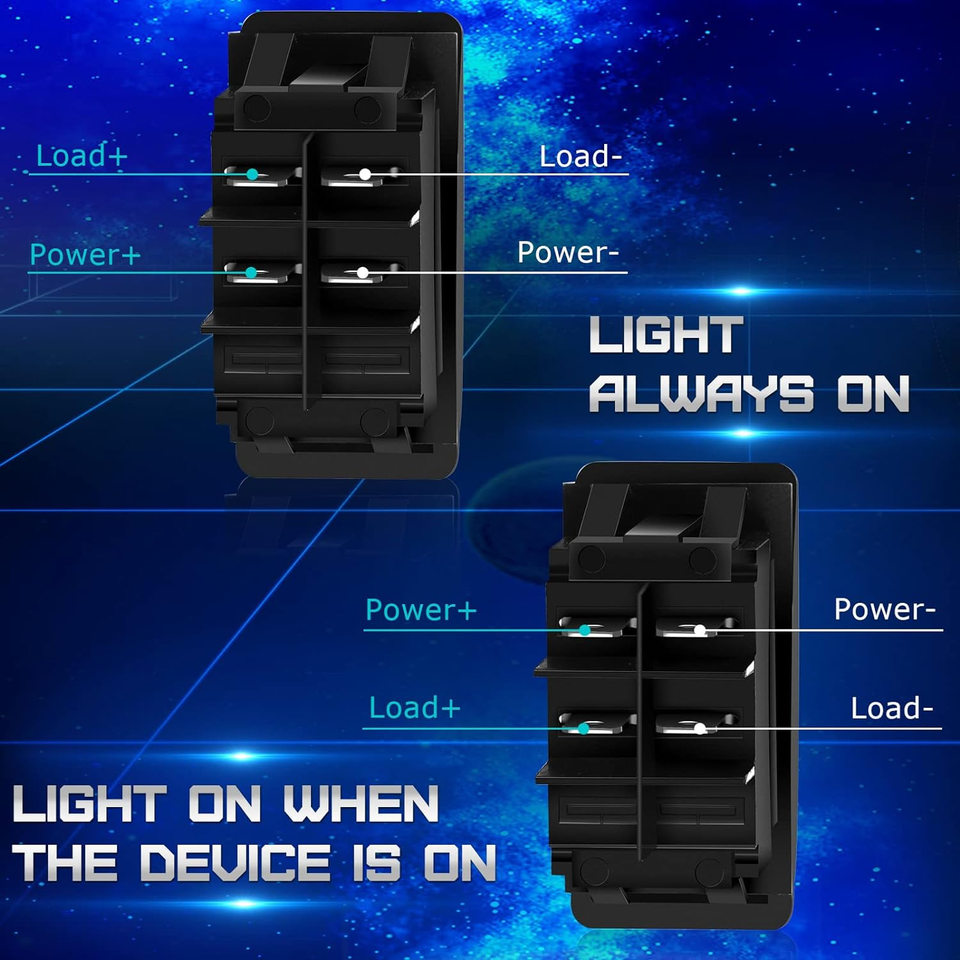 10 Pcs 12V Boat Marine Rocker Switch 24V Toggle SPST Dashboard 4 Pin ...