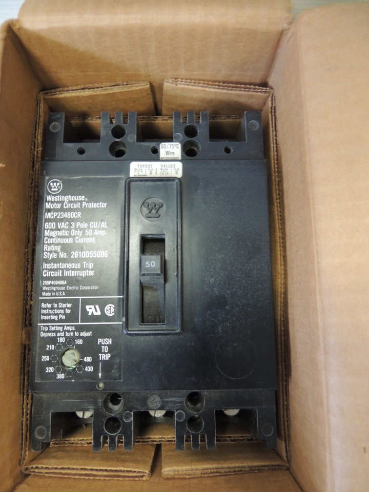 WESTINGHOUSE CUTLER HAMMER MCP23480CR 3 Pole 50 AMP MCP Motor Circuit ...