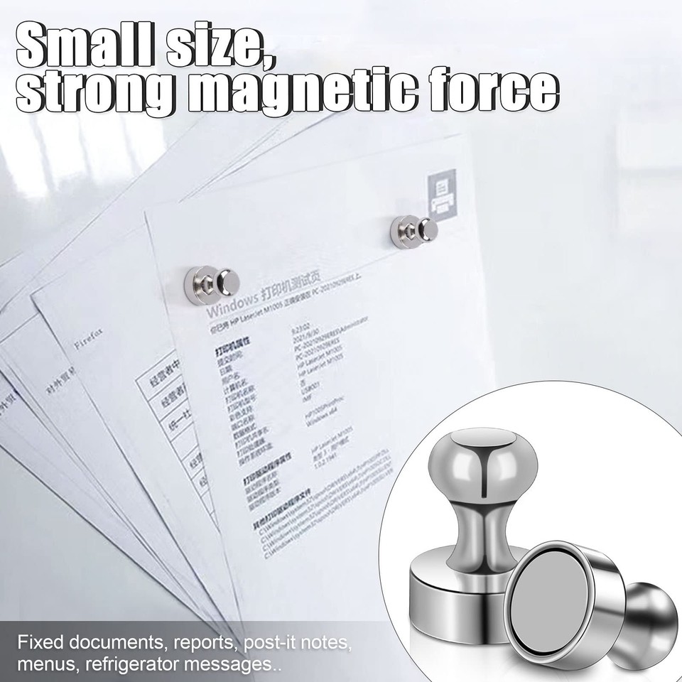 MIN CI 24 Pack Neodymium Magnets Silver Round Fridge Magnets 12 x 16 mm ...
