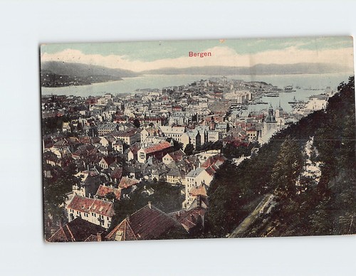 Postcard Aerial View of the City of Bergen Norway | eBay