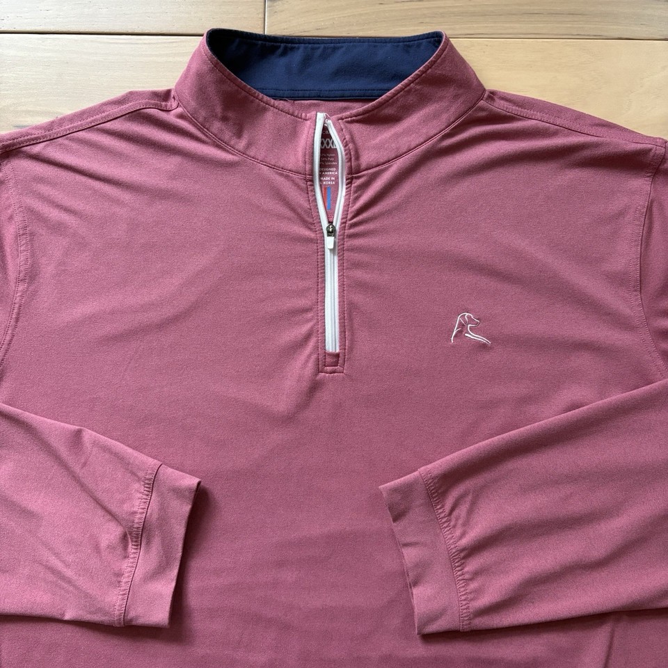 Rhoback Pullover Sweater Quarter Zip Men’s 3XL Pink Mauve Performance ...