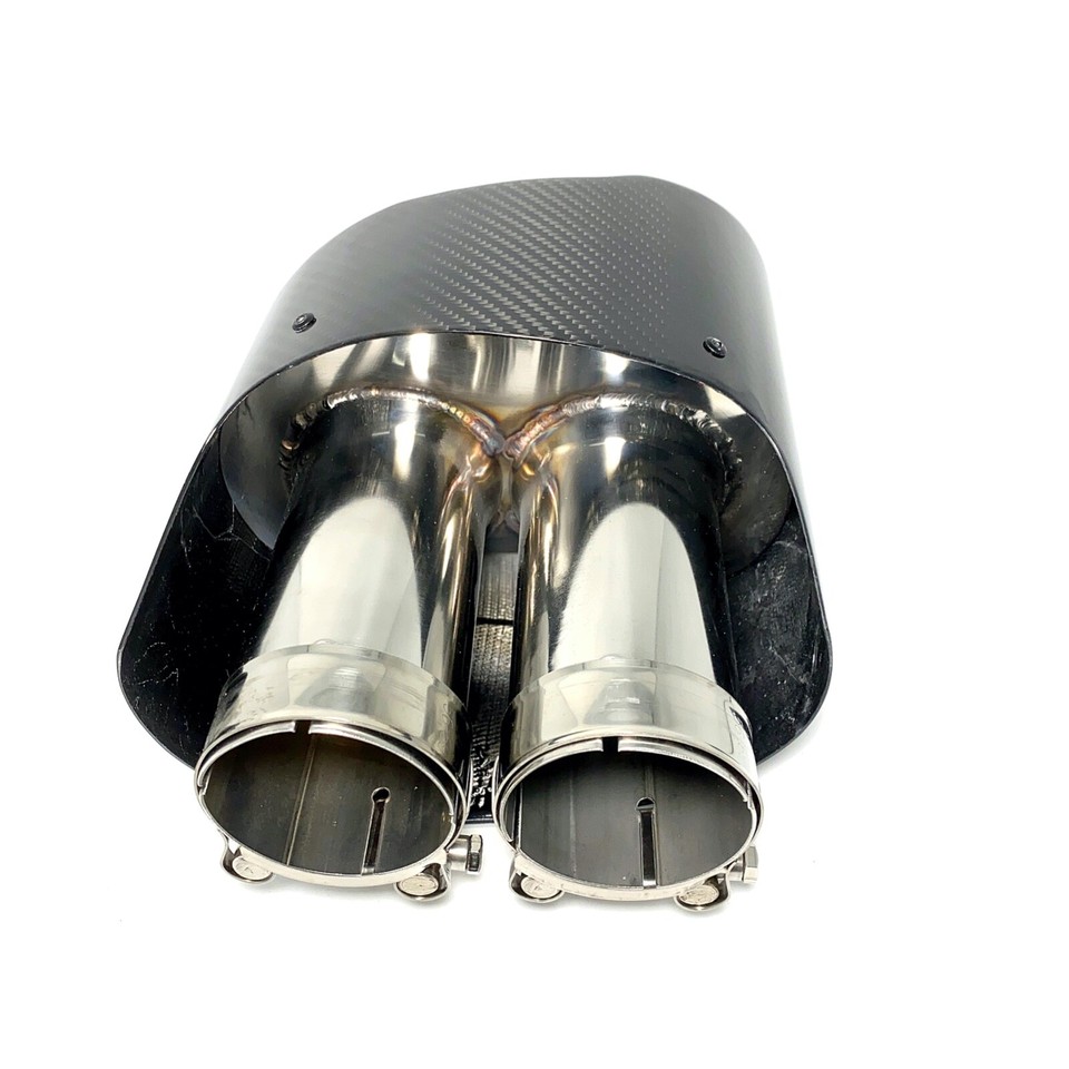 For Audi RS3 RS4 RS5 RS6 A3 A4 A5 A6 1 Pair Akrapovic Carbon Fiber ...