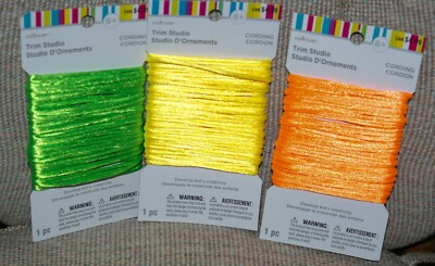 Creatology Trim Studio Cording Rattail Neon Orange/Green/Yellow | eBay