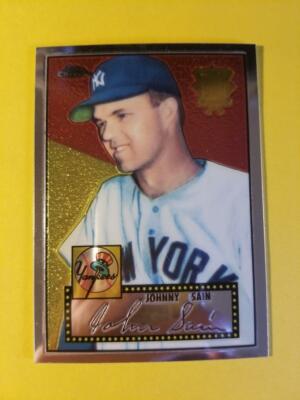 2002 Topps Chrome Baseball 1952 Reprint #52R-16 Johnny Sain New York ...