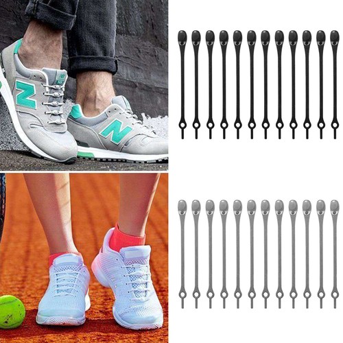 12Pcs Elastic Silicone Shoelaces Quick Fastening Shoelaces without ...