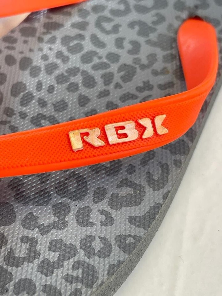 RBX Active Women's Core Summer Basic Printer Flip Flop-Gray/Orange ...