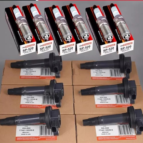 6PCS Motorcraft Ignition Coil DG520 + Spark Plug SP520 For 10-14 Edge 3 ...