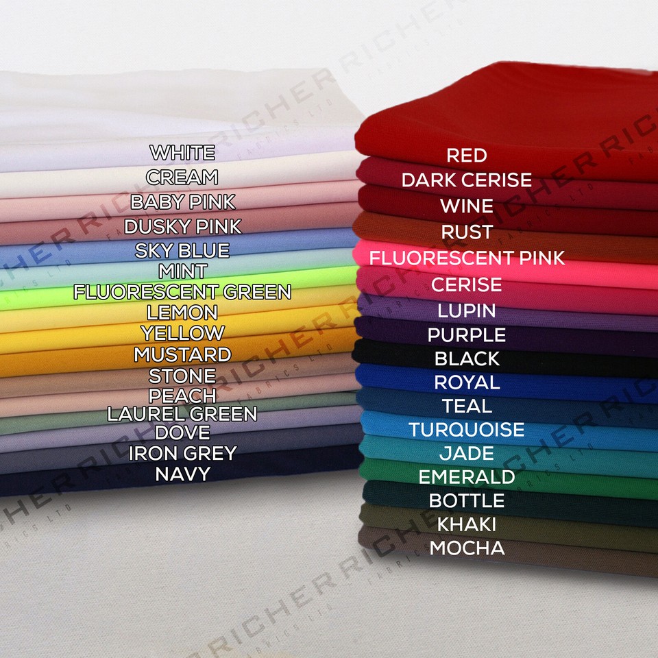 100% Polyester Interlock Stretch Jersey Lining Fabric Material 150cm ...