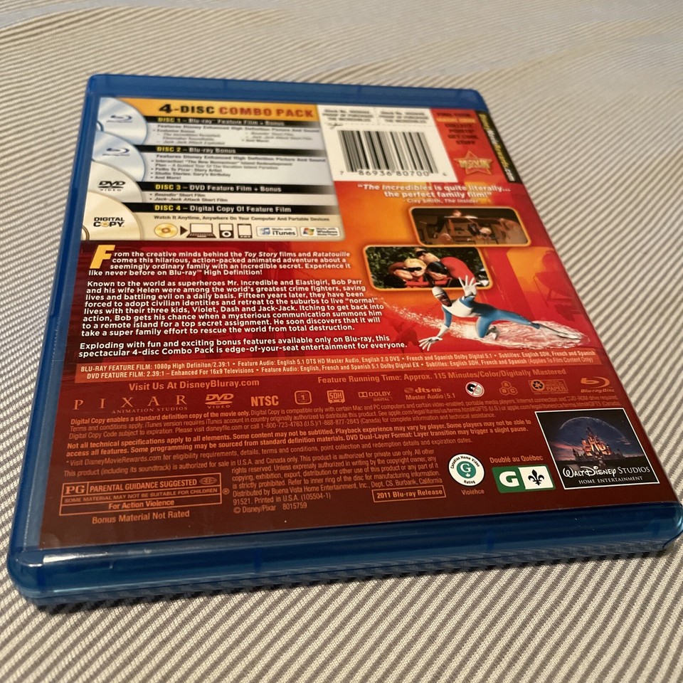 The Incredibles (Blu-ray/DVD 4-Disc Set) 786936807004 | eBay