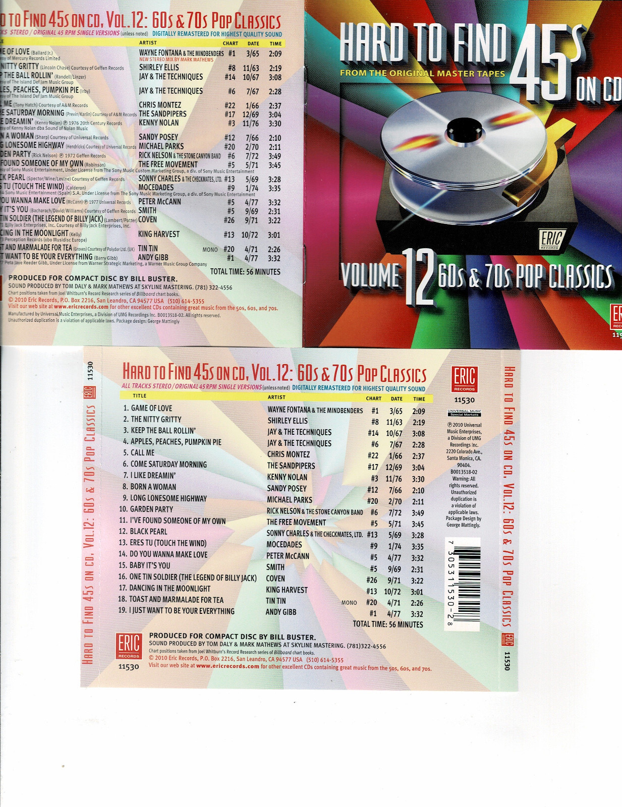 Hard-To-Find 45s, Vol. 12: 60s and 70s Pop Classics by Various (CD ...