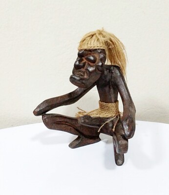Native African Tribe Primitive Hand Carved Wooden Decorative Art Statue ...
