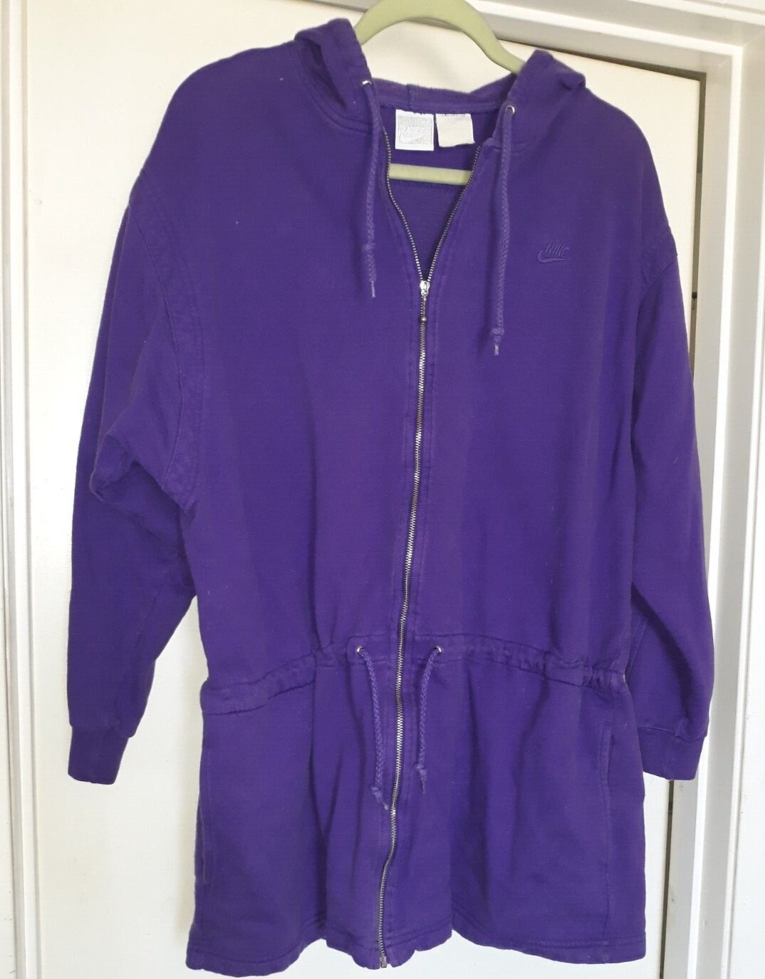 Nike hoodie jacket zip up with draw string waist, pur… - Gem