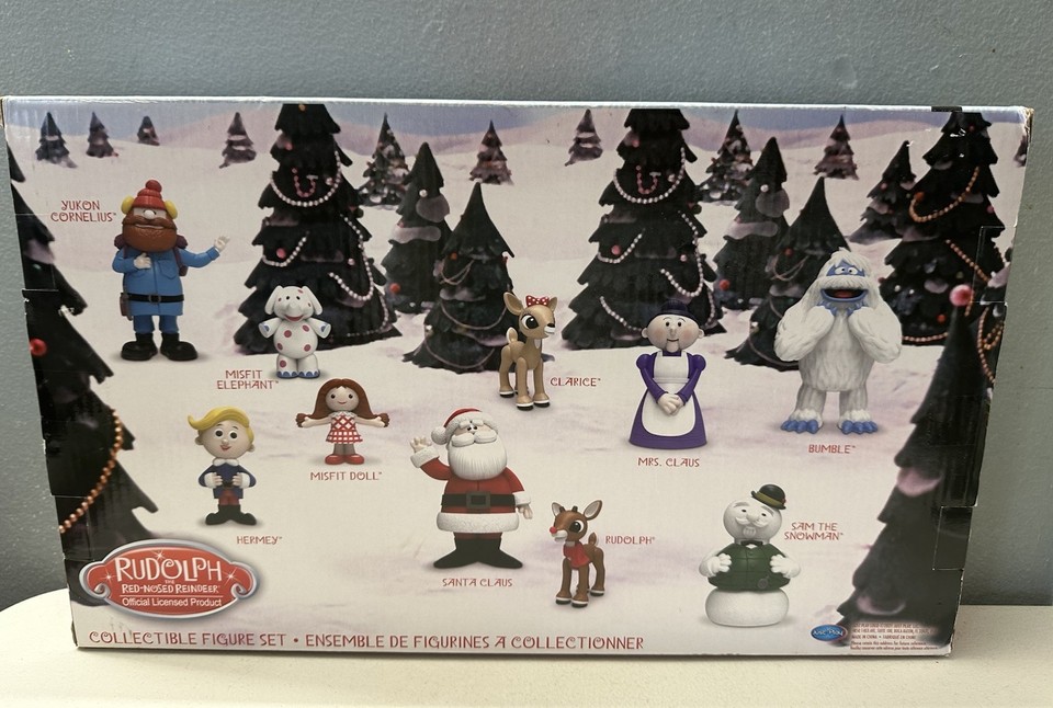 Rudolph the Red-Nosed Reindeer Figure Set 10 Piece Collectible Brand ...