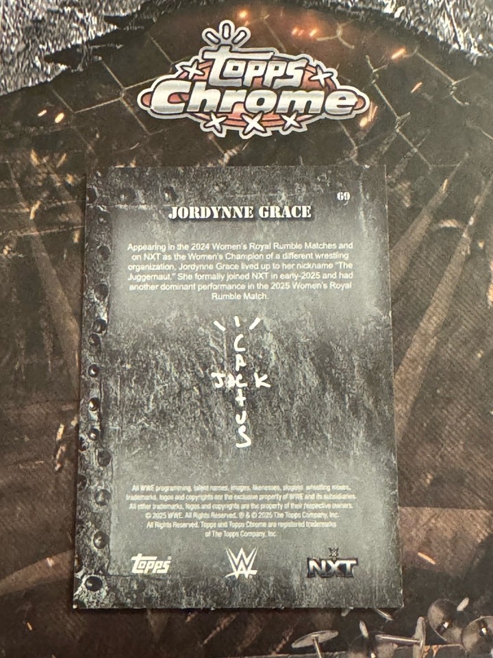 2025 Topps WWE Chrome Cactus Jack Jordynne Grace #69 Base Card | eBay