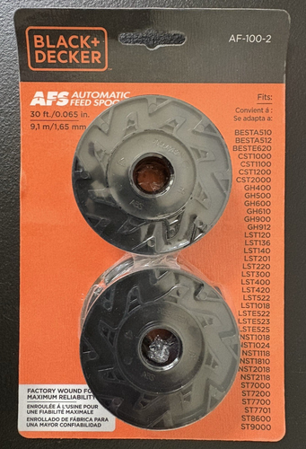 Black & Decker Automatic Feed Spools AF-100-2, 30 ft/.065 in, 9.1 m/1. ...