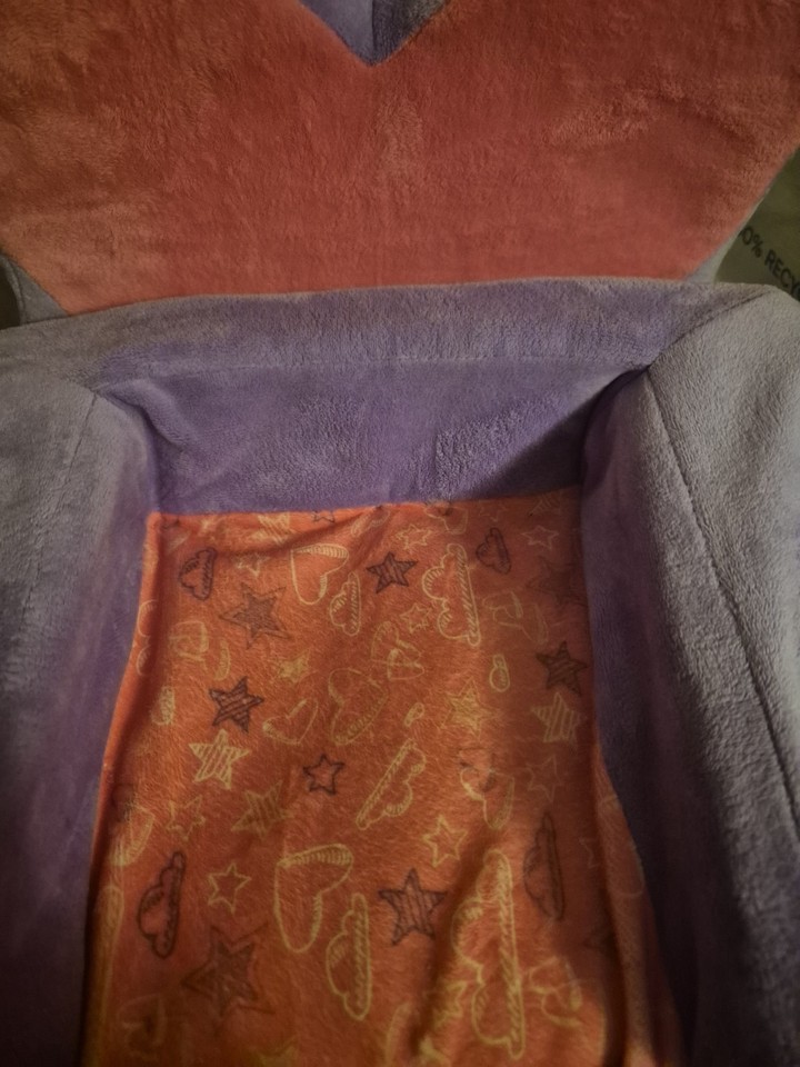 Build A Bear Plush Pink Purple Heart Shaped Fold Out Couch Futon Bed ...