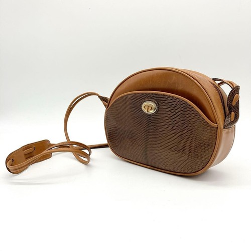 Gucci Vintage Shoulder Bag Brown Leather Gold Hardware Crossbody Women ...