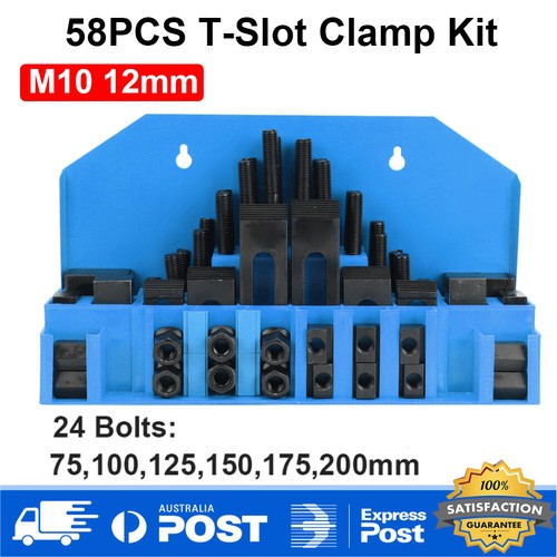58x T-Slot Clamp Stud Lathe Milling Machine kit Step Block Clamping Set ...