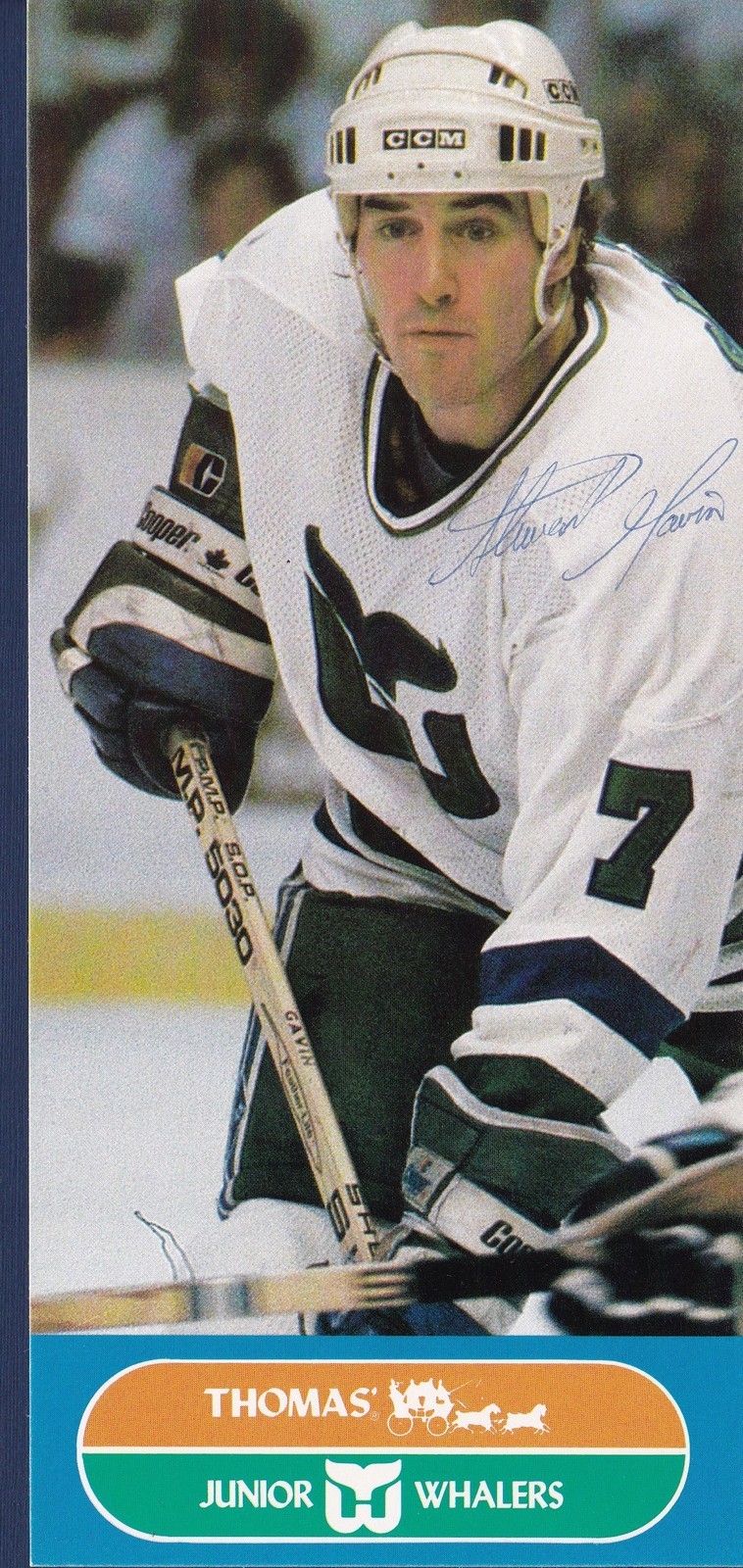 Stewart Gavin signed Hartford Whalers team issued hockey postcard | eBay
