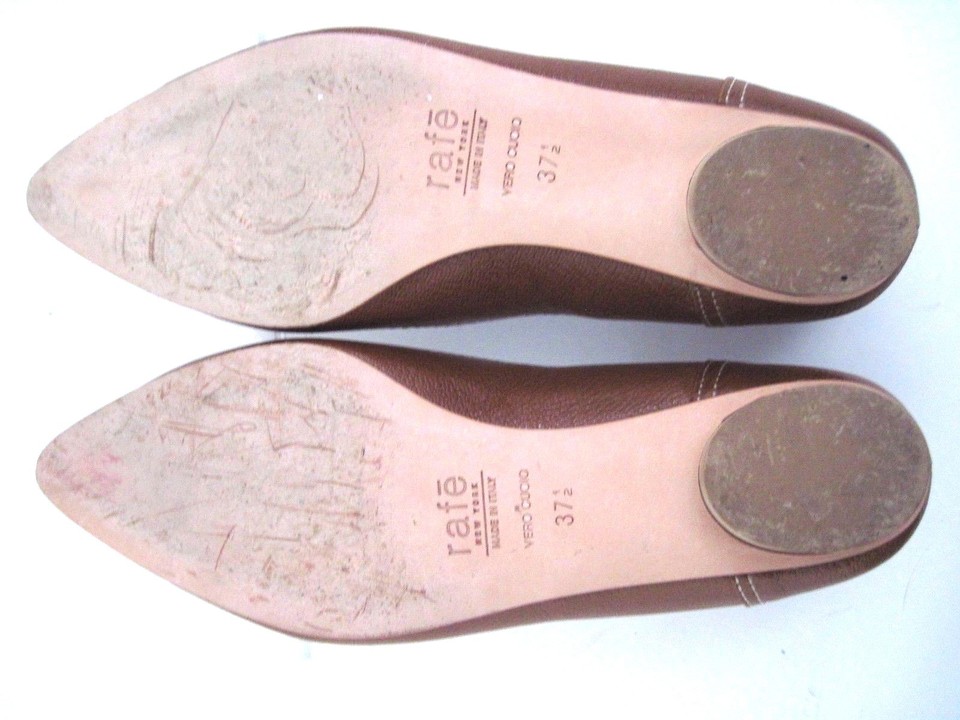 RAFE New York Brown Leather Cut Out Flat Loafer Size 37 1/2 Italy | eBay