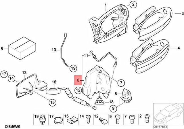 BMW Genuine Door Control Lock Mechanism Front Left E65 E66 for sale ...