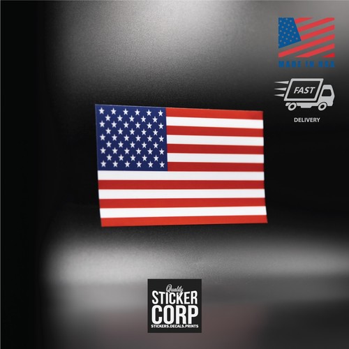 Matte USA American Flag Window Vinyl Decal Sticker - Clean NON GLOSS ...
