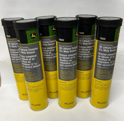 6 Tubes- John Deere HD Lithium Complex 3% Moly Grease #TY6333 | eBay