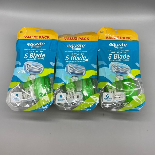 Equate Women's 5 Blade Disposable Razors 6 Count for sale online | eBay