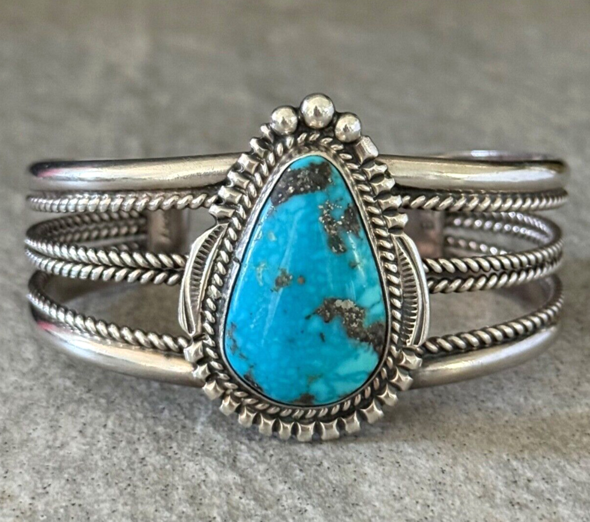 Vintage Navajo LOREN THOMAS BEGAY Turquoise GEM Sterl… - Gem