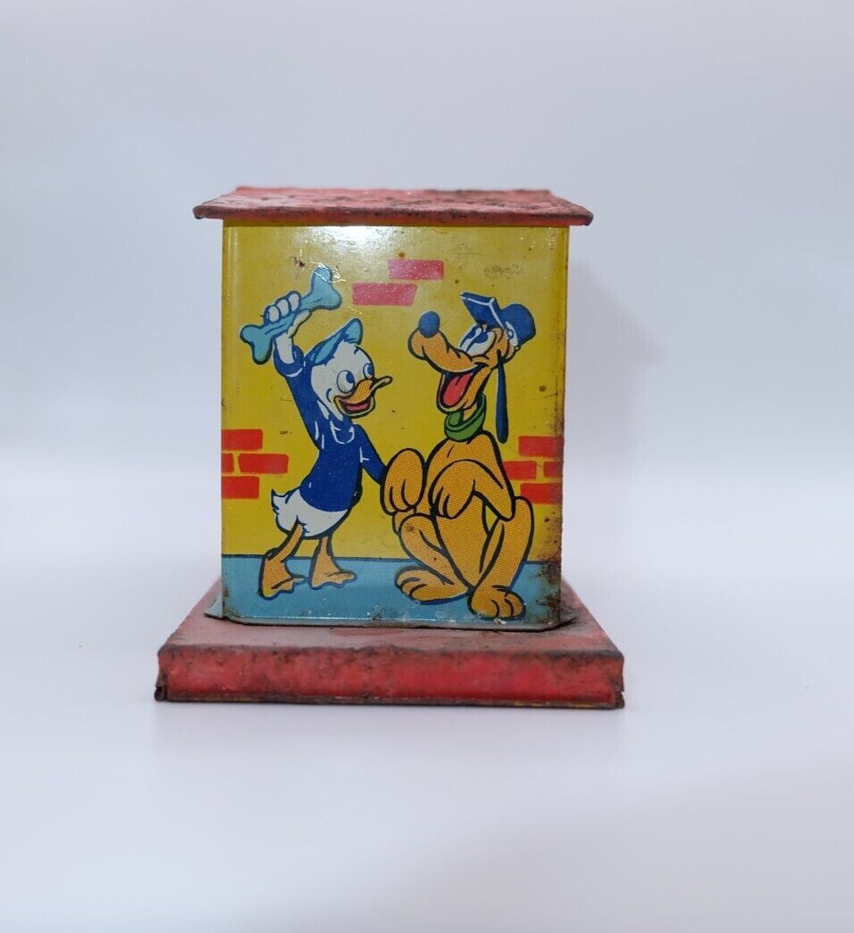 1950's 2nd NATIONAL DUCK BANK DONALD DUCK MECHANICAL TIN BANK WALT ...