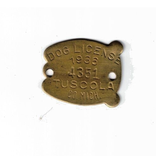1936 Tuscola County Michigan Dog License Dog Tag | eBay