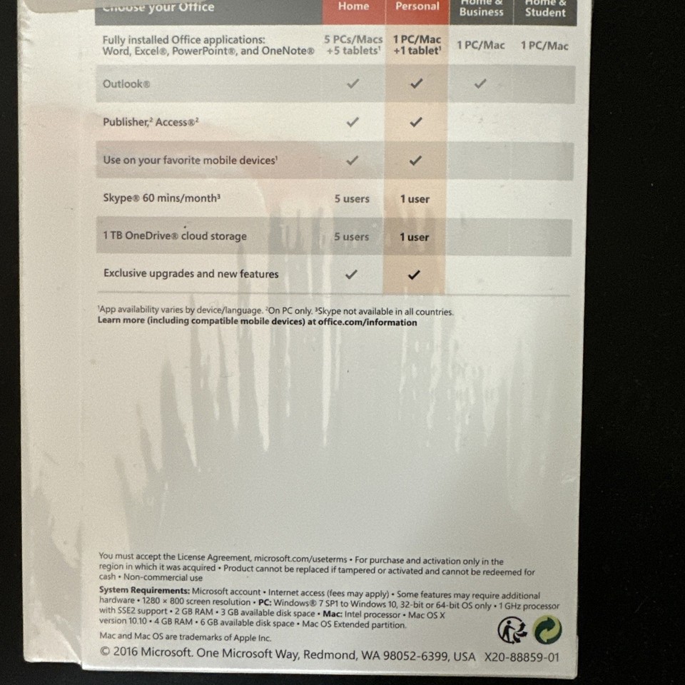 Microsoft Office 365 Personal 1-Year Subscription Key SEALED | eBay UK