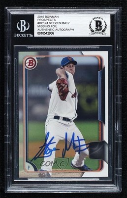BAS 2015 Bowman Prospects Missing Foil Steven Matz BGS Authentic Rookie ...