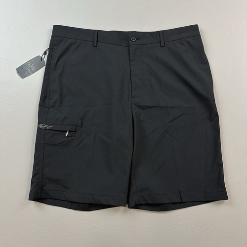 Greg Normam Shorts Mens 36 Black Flat Front Utility Pocket Performance ...
