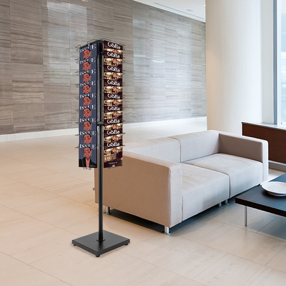 Magazine News Rack Office Display Rack Organizer Stand Metal Rotated ...