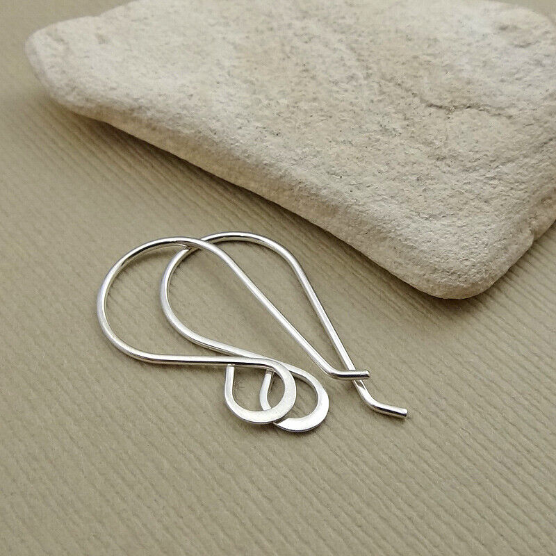 Sterling Silver Tear drop Ear Wires - French Ear Hooks - Hammered ...