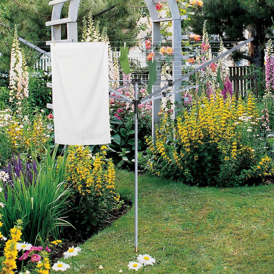 Rotary Airer Garden Clothe Line Dryer 4 Arm Outdoor Washing Line Heavy ...