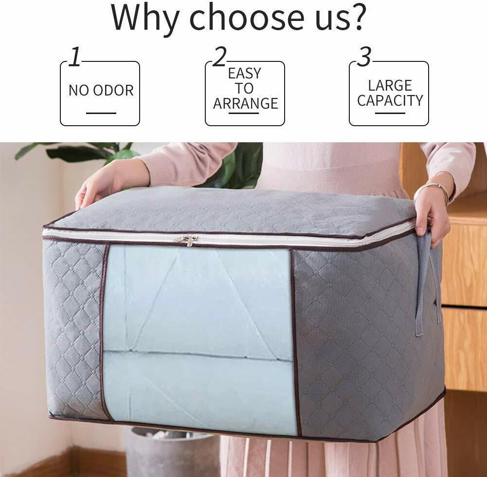 5×Storage Bag Extra Large Jumbo Strong Zipped Under Bed Bedding Clothes ...