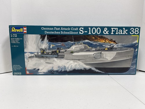 REVELL 1/72 SCALE GERMAN FAST ATTACK CRAFT S-100 & FLAK 38 - MODEL KITT ...