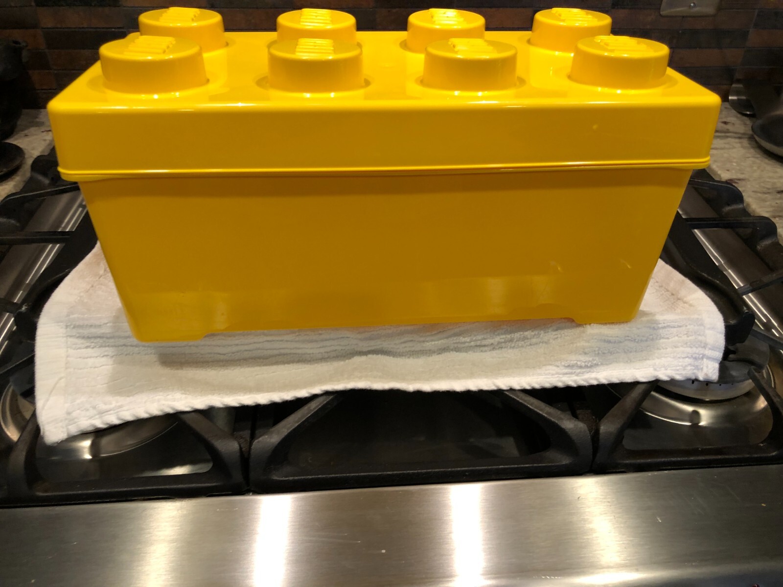 LEGO Storage Brick Case Large Yellow Container Plastic Bin Box EMPTY ...