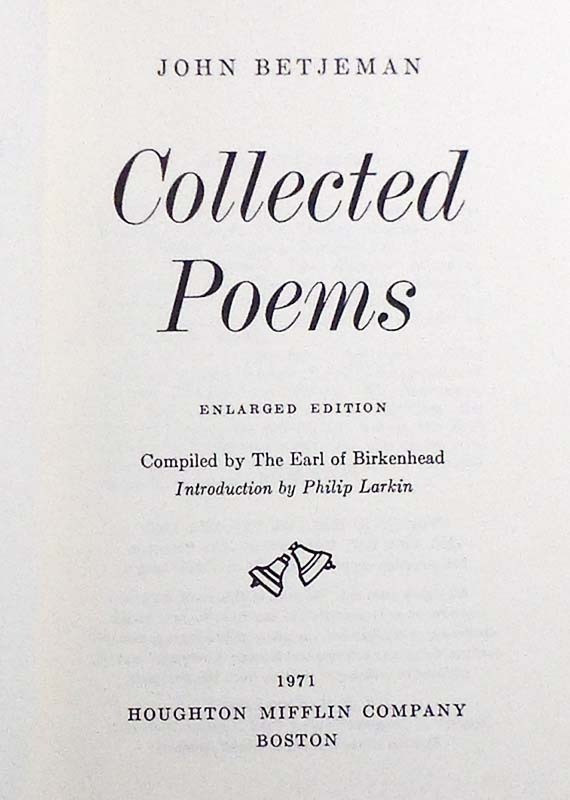 John Betjeman Collected Poems: A New & Enlarged Edition HB/DJ Fine/VG+ ...