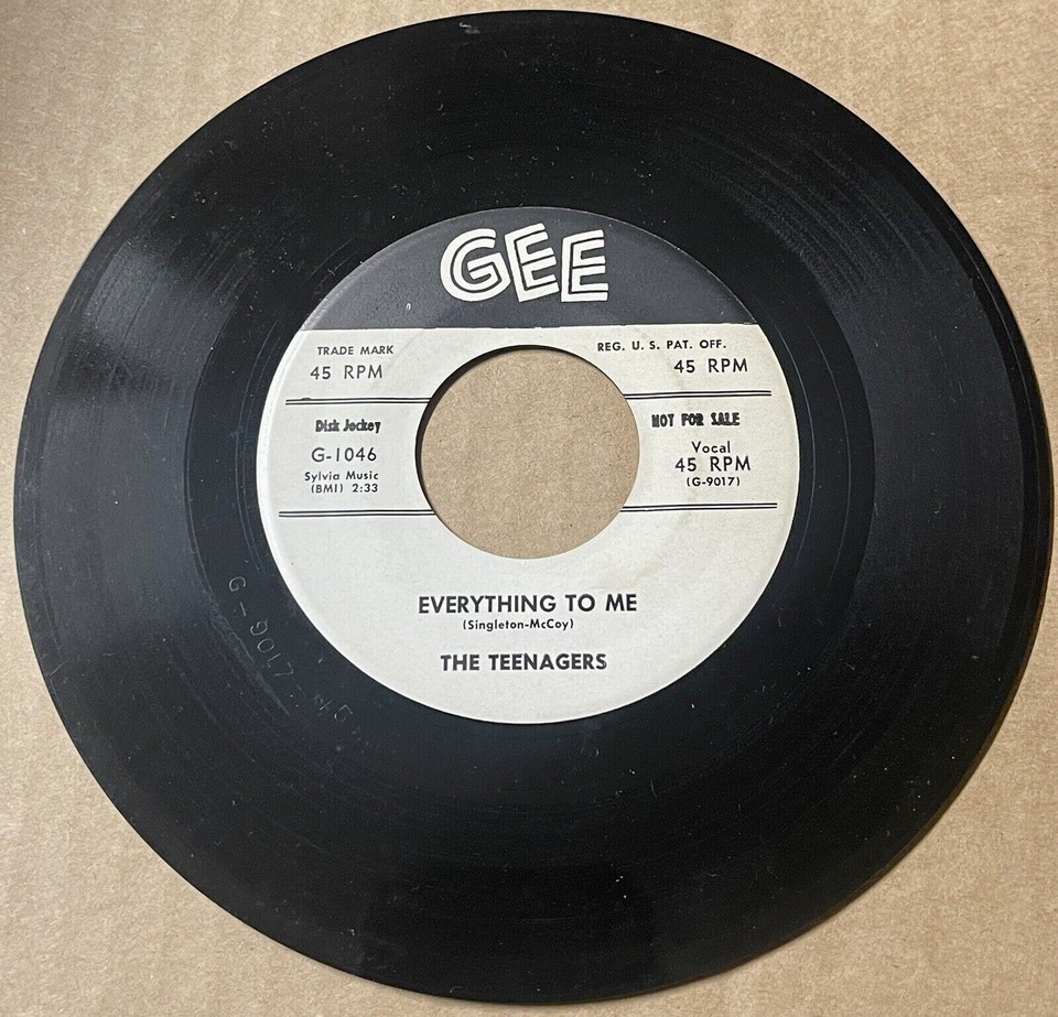 The Teenagers 1957 DOO WOP 45 Flip Flop / Everything To Me GEE DJ VG ...