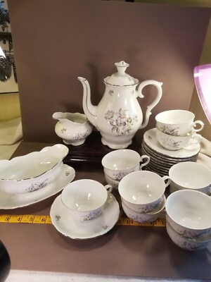 Vintage Fine Bohemian China Wild Flower Pattern Cups & Saucers ...