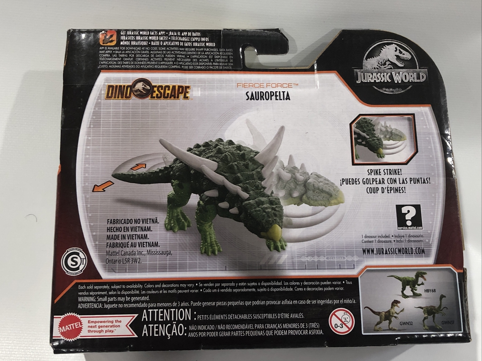 Jurassic World Toys Fierce Force Sauropelta Dinosaur Action Figure with ...